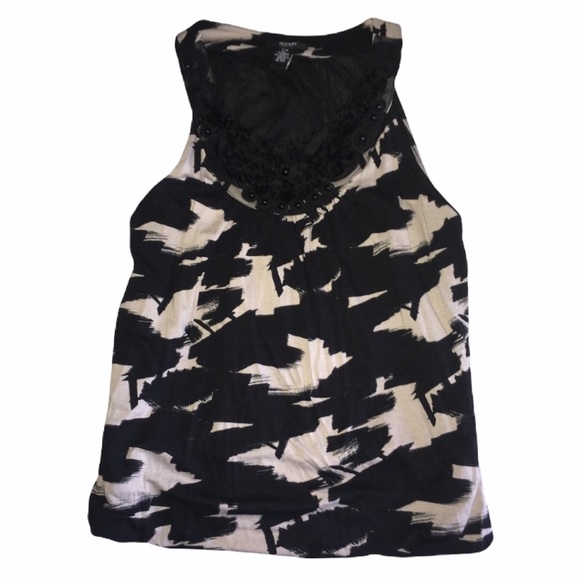 Alfani | Tops | Alfani Black And Tan Decorative Tank Top Size Pm | Poshmark